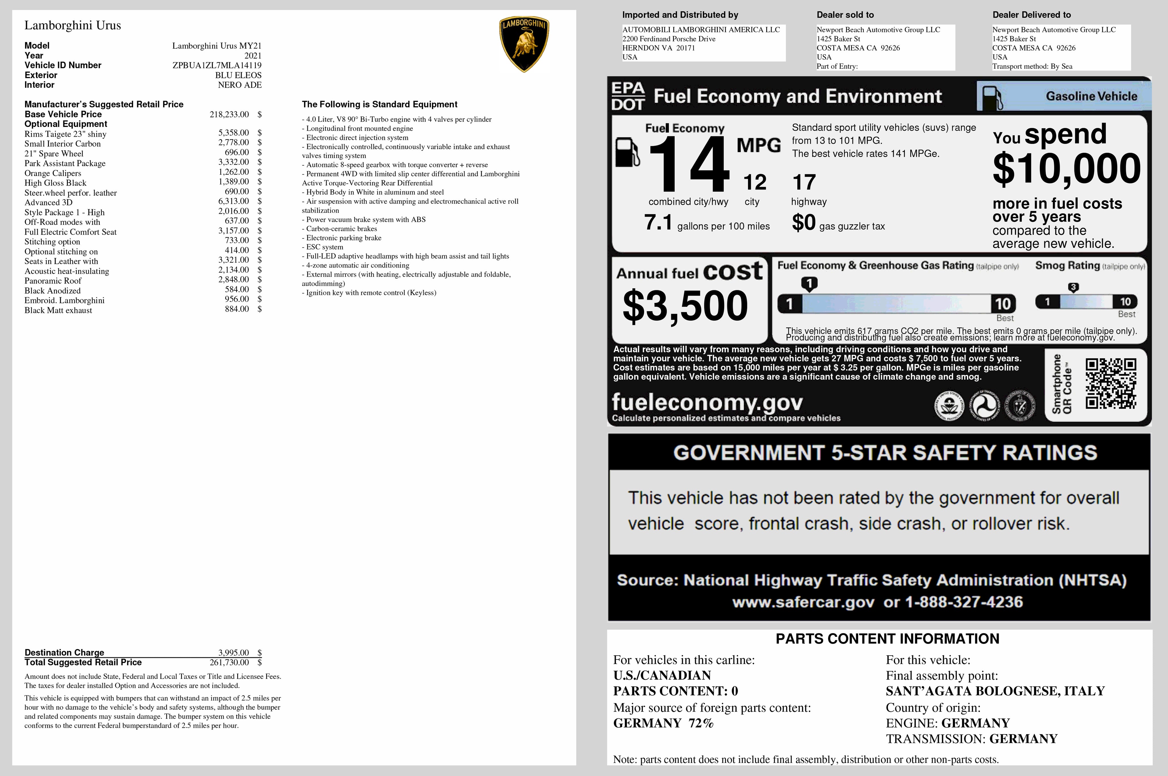 2021 Lamborghini Urus Blu Eleos Metallic – EK2 Exotics